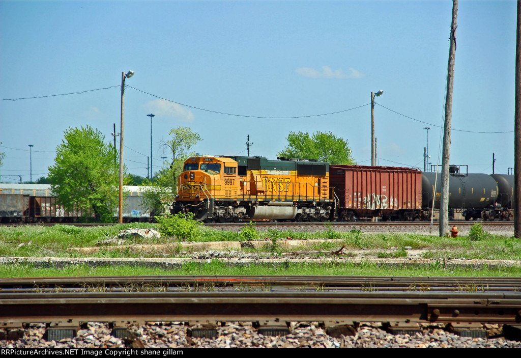 BNSF 9997 Is dpu today on a crude oil train.